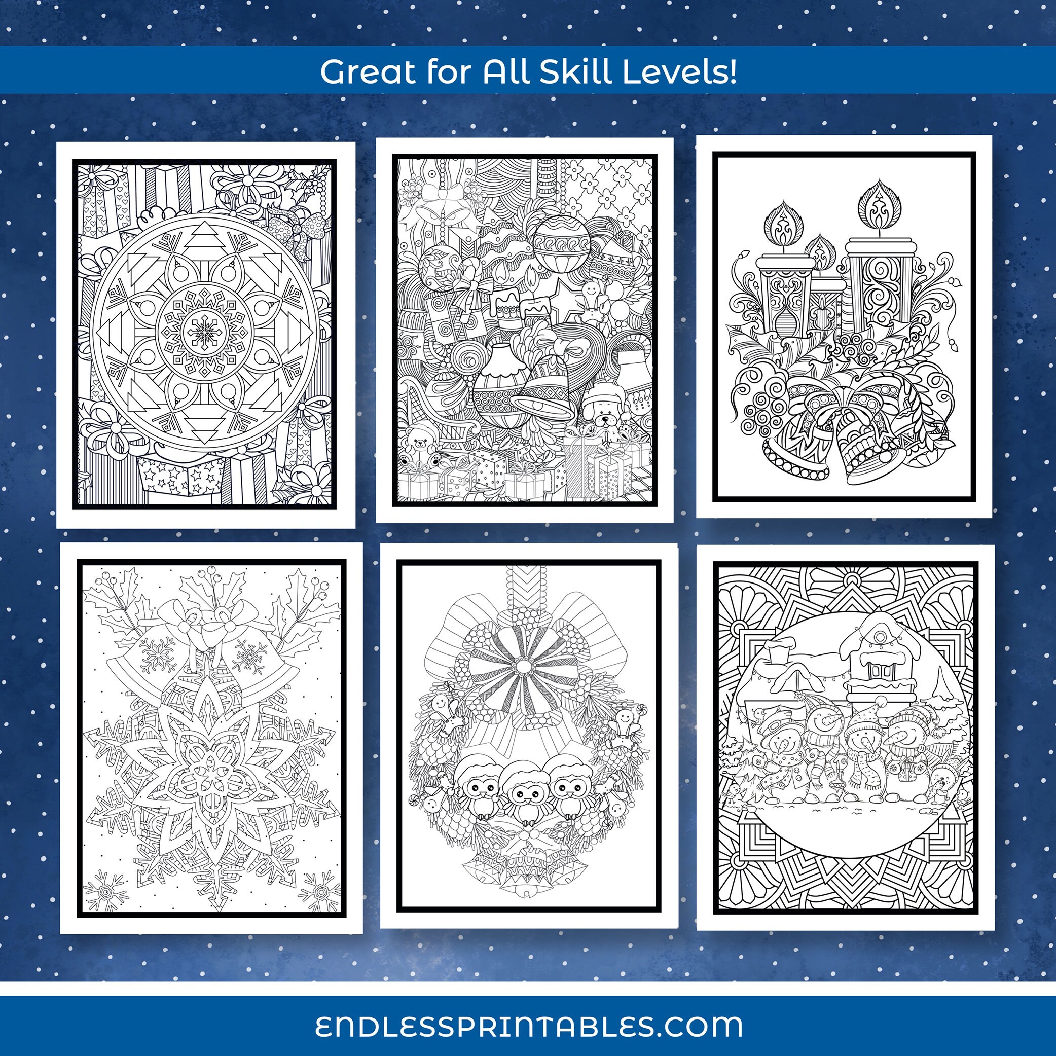 Printable Christmas Coloring Book for Adults 45 Printable - Etsy