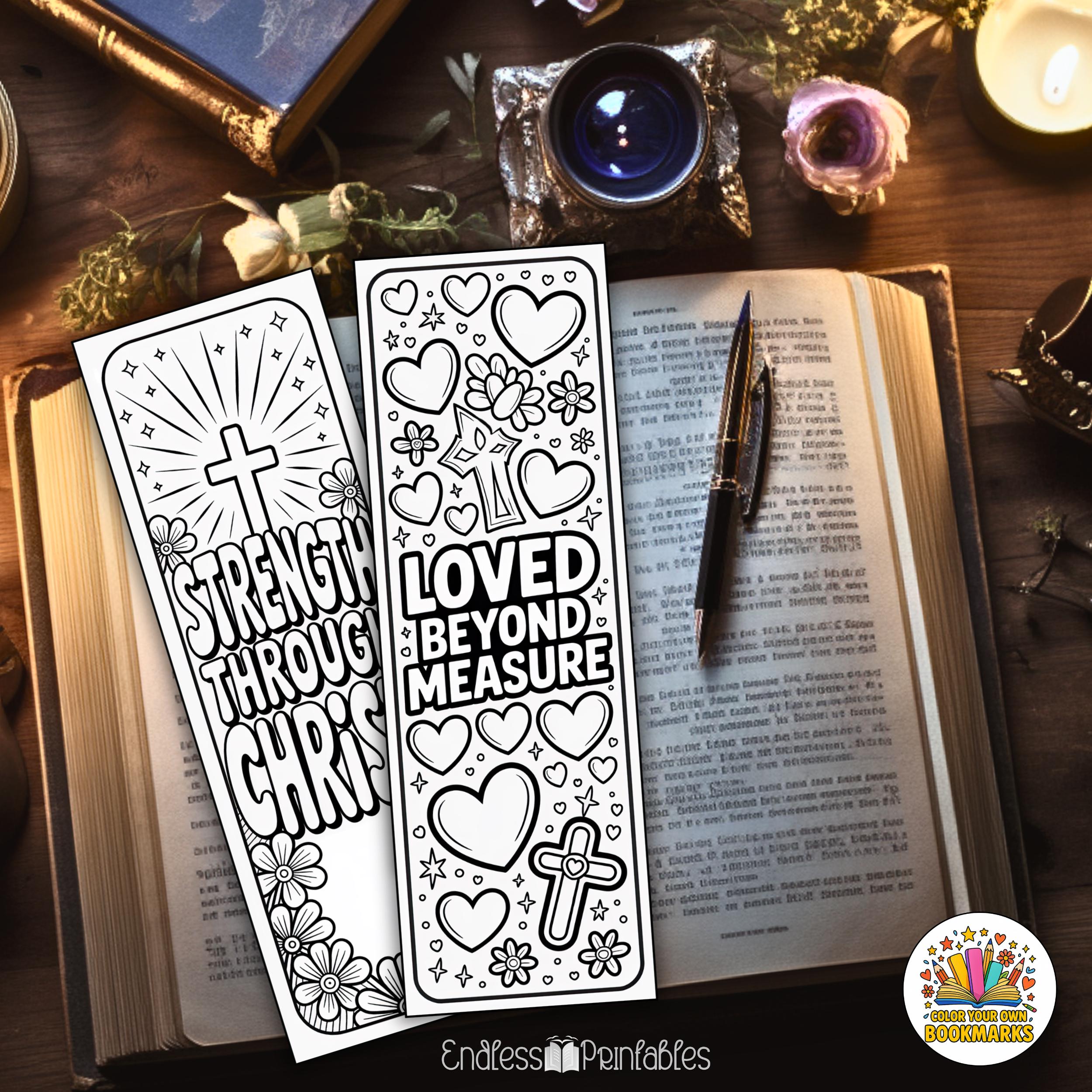Christian Coloring Bookmarks | 65 Mini Devotional Bible Quotes | Faith ...