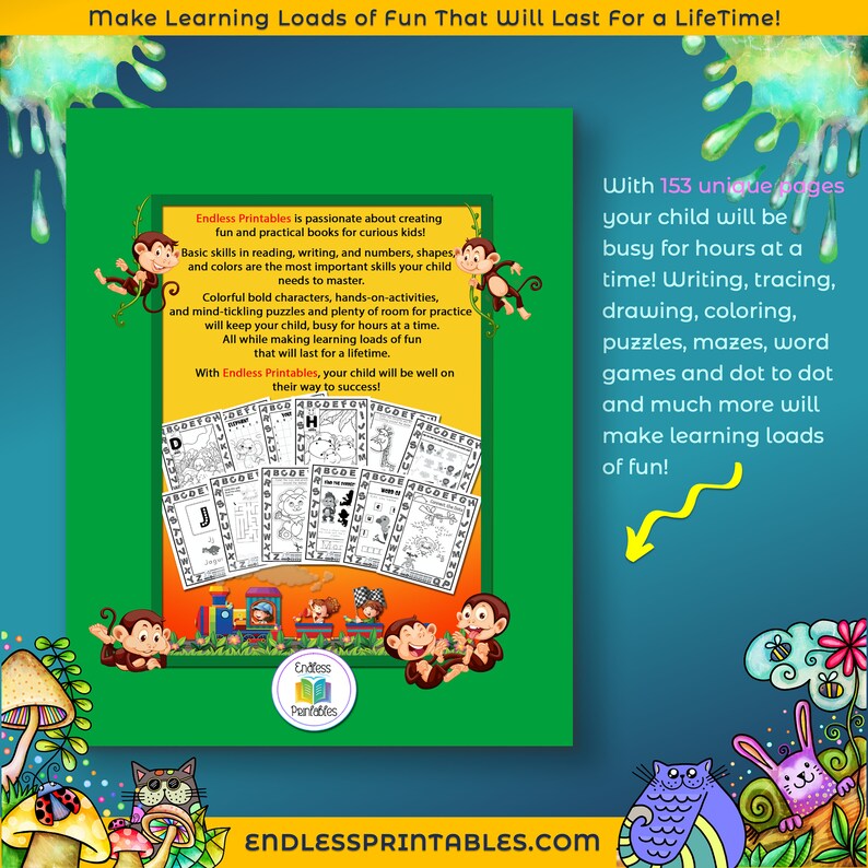 ZOO Animals ABC Printable Activity Coloring Book 153 Zoo - Etsy