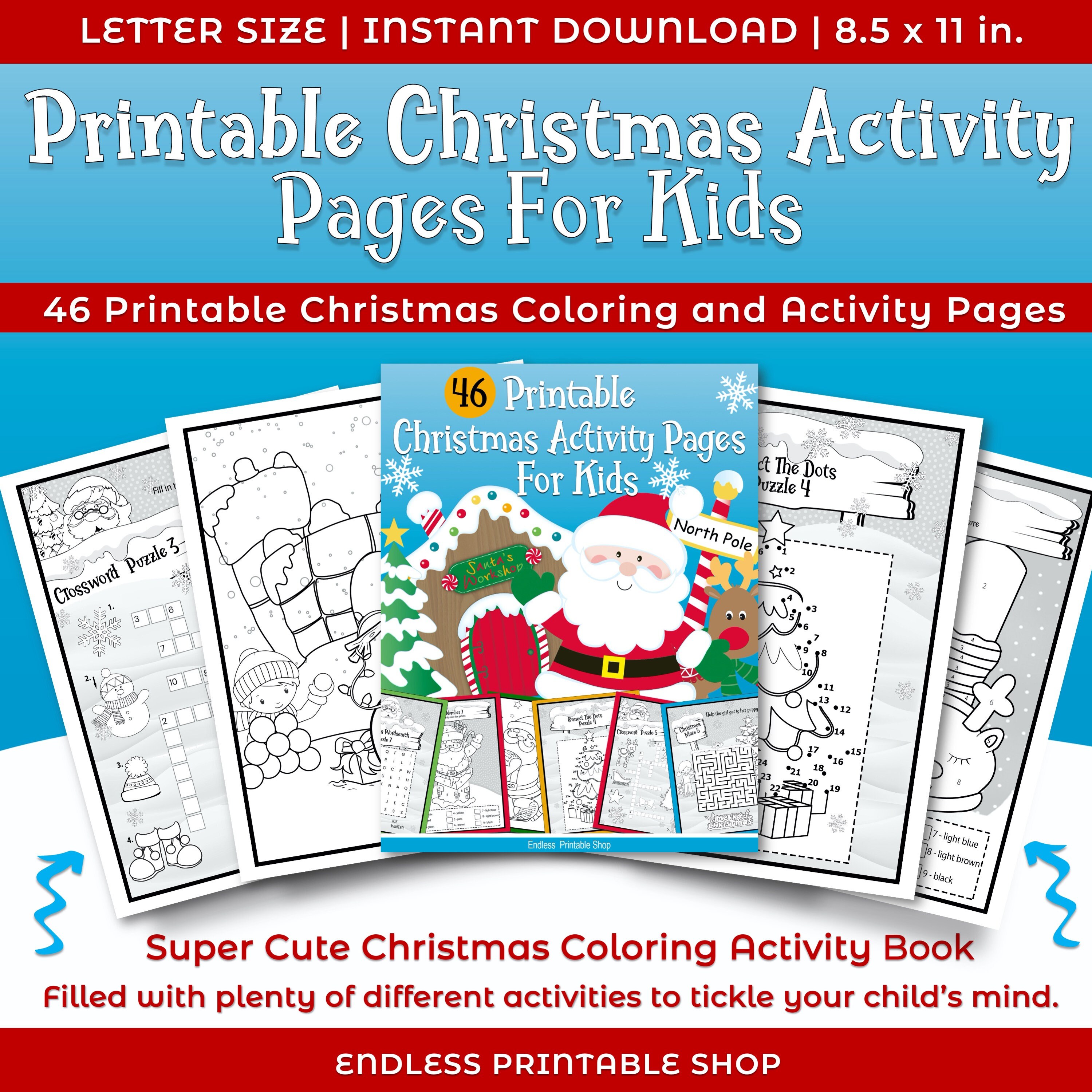 Printable Christmas Activity Pages for Kids| Christmas Children ...