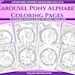 Carousel Pony Alphabet Coloring Pages - 27 Printable Sheets (PDF) - Etsy