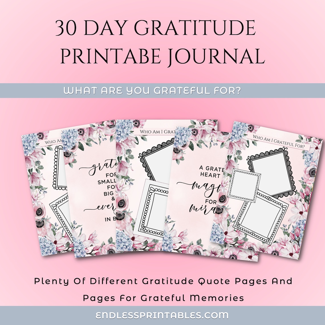 30 Day Gratitude Journal Printable Mindfulness Grateful - Etsy