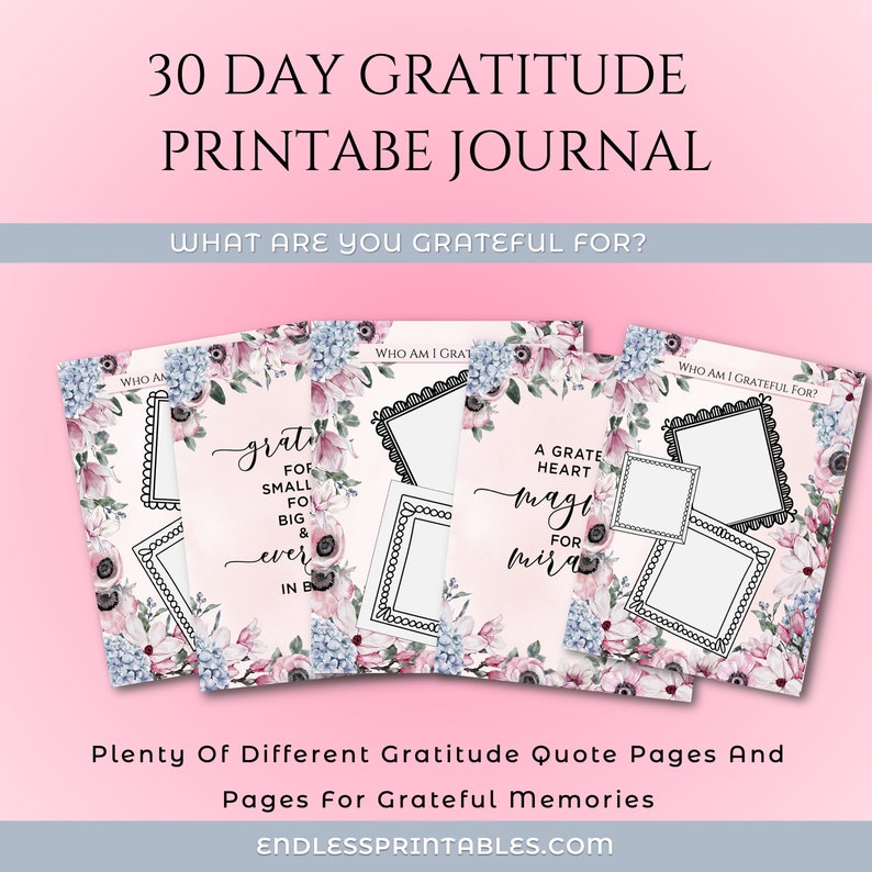 30 Day Gratitude Journal Printable Mindfulness Grateful - Etsy
