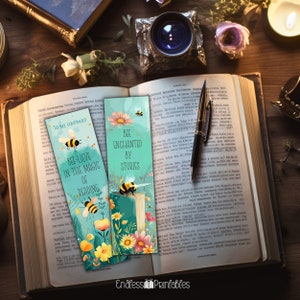 29 Printable Bookmarks, Bee Themed, Bookmark Bundle, PNG Bookmark ...
