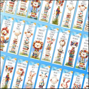 Patchwork Animal Bookmark Set - Printable Book Lover Gift (digital ...