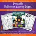 Printable Halloween Activity Pages Halloween Coloring Sheets for Kids ...