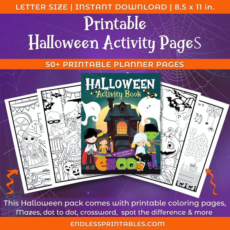 Printable Halloween Activity Pages | Halloween Coloring Sheets for Kids ...