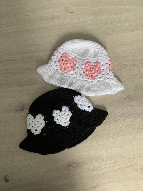 Crochet Heart Bucket Hat Made to Order | Etsy