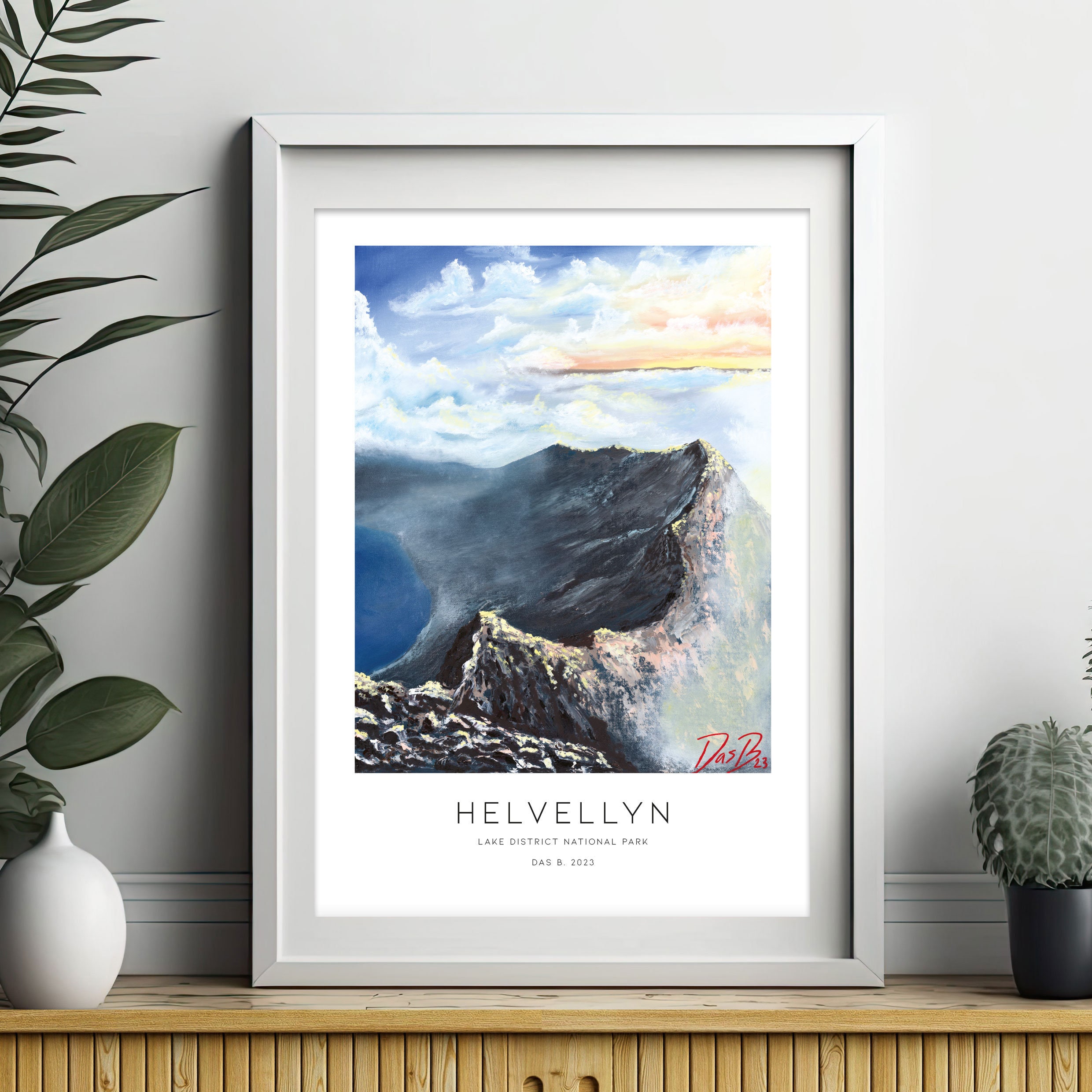 Helvellyn A4 Art Print From Original Oil Painting, Lake District ...