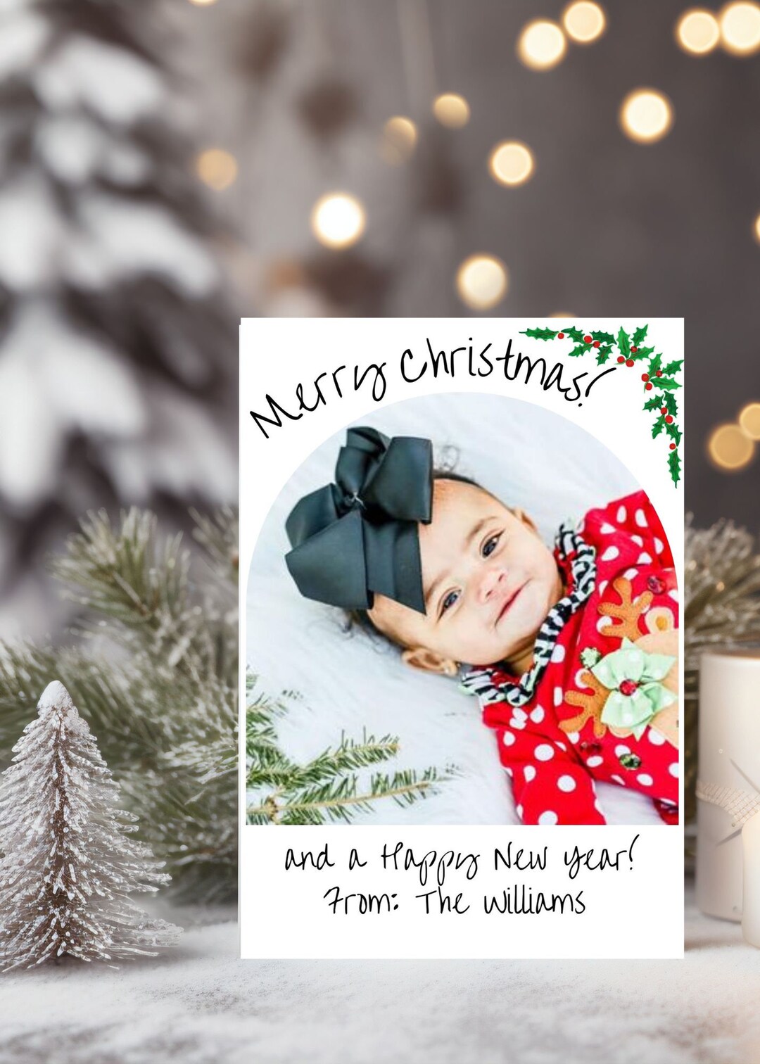 Editable Christmas Mistletoe Christmas Card Template for Canva - Etsy UK
