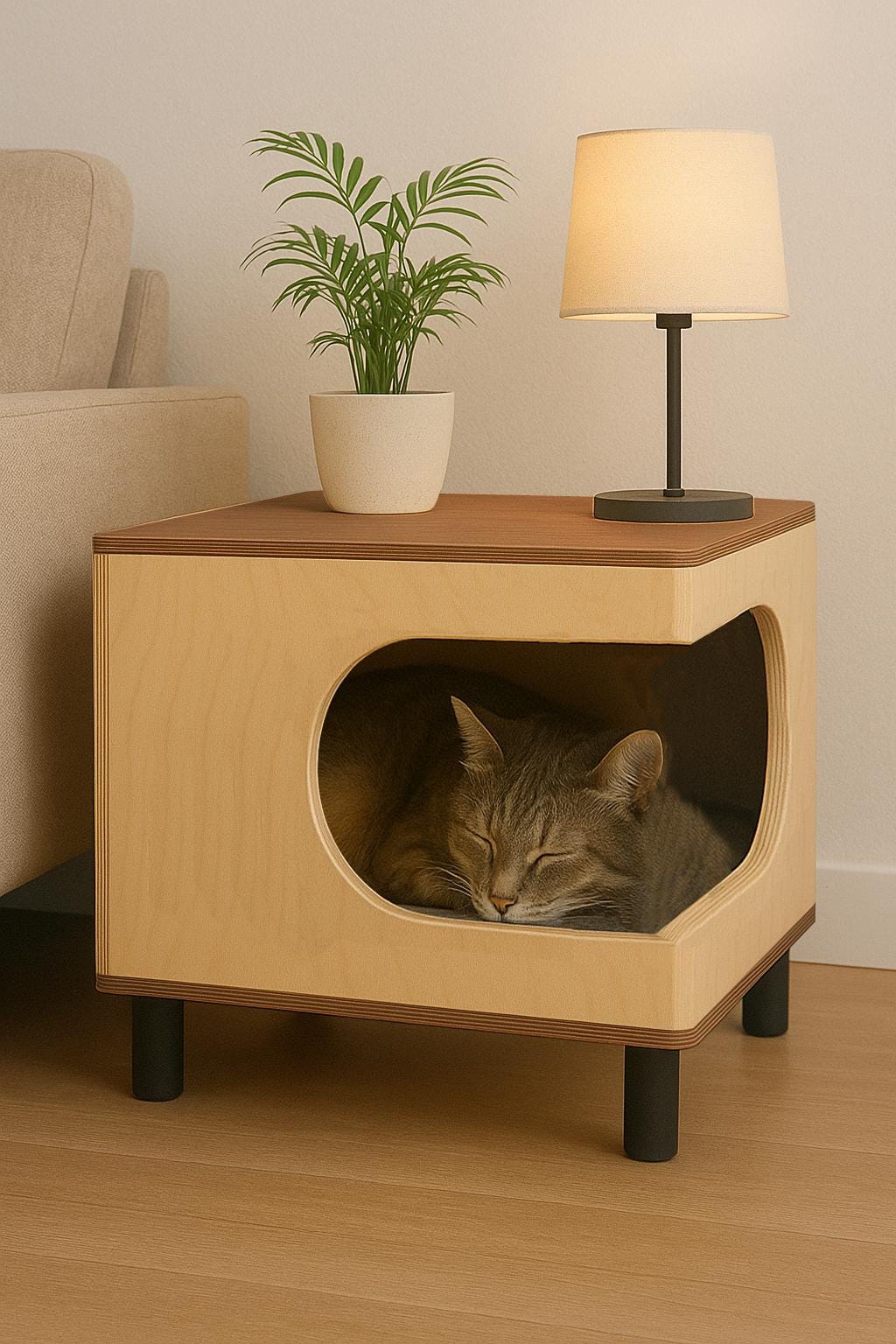 Cat Houses Indoor Tucker Murphy Petu2122 Grainne Double Solid Wood Cat ...