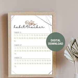 Printable Boho Daily Habit Tracker, Initiative Tracker, Digital ...