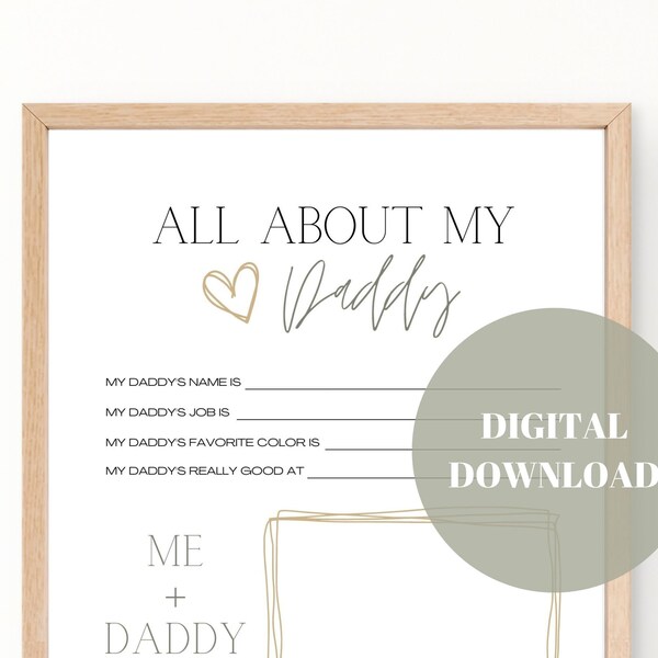Fathers Day Printable Questionnaire / Fathers Day Gift / All About My ...
