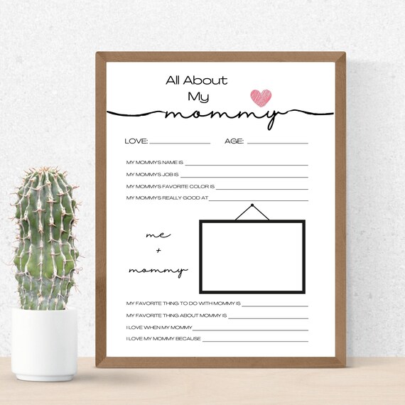 Mothers Day Printable Questionnaire / Mothers Day Gift / All | Etsy