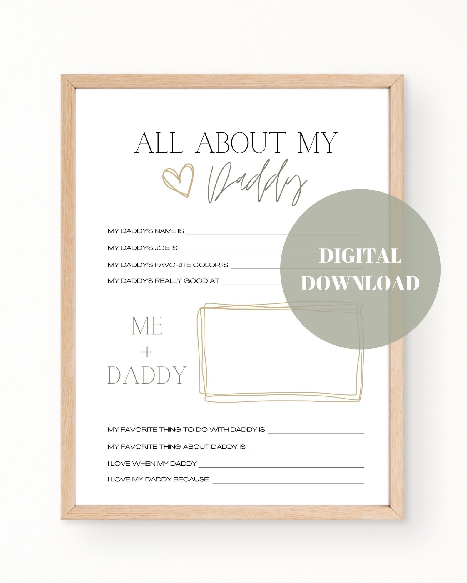 Fathers Day Printable Questionnaire / Fathers Day Gift / All About My ...