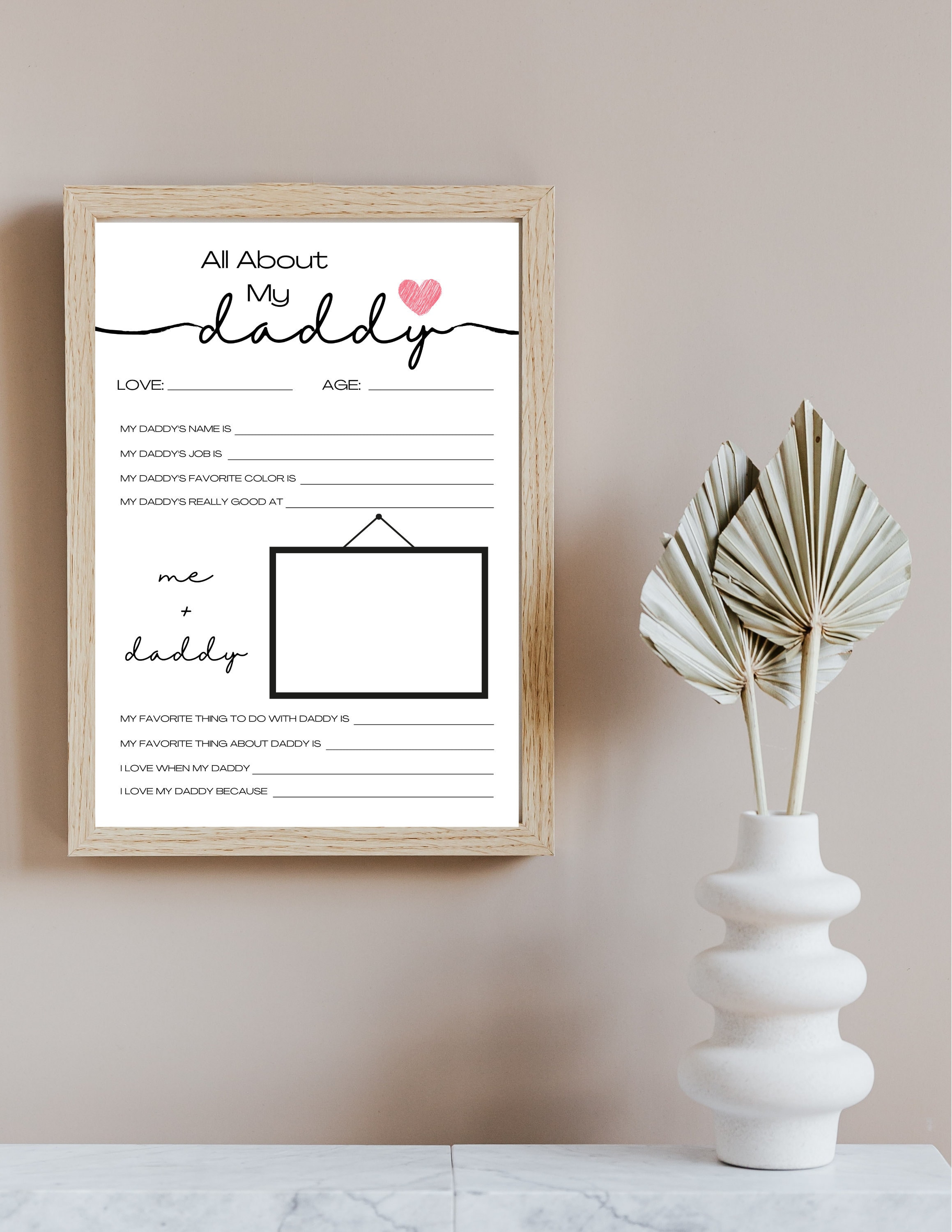 Fathers Day Printable Questionnaire Fathers Day T All Etsy Canada