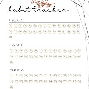 Printable Boho Daily Habit Tracker, Initiative Tracker, Digital ...