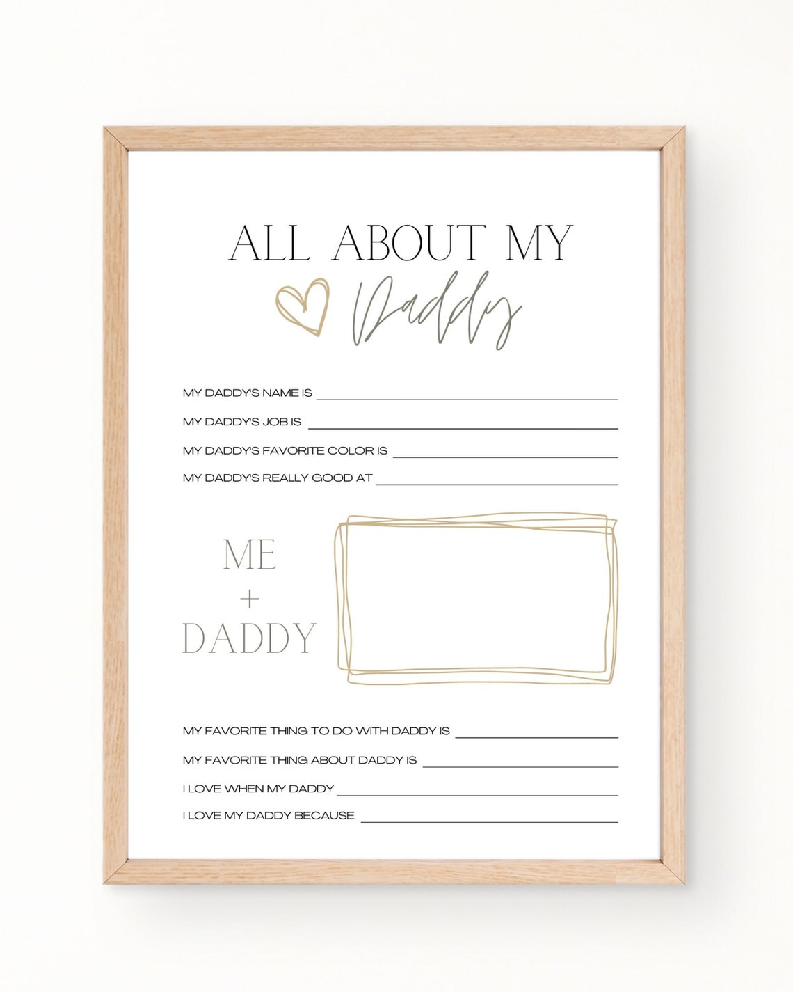 Fathers Day Printable Questionnaire / Fathers Day Gift / All About My ...