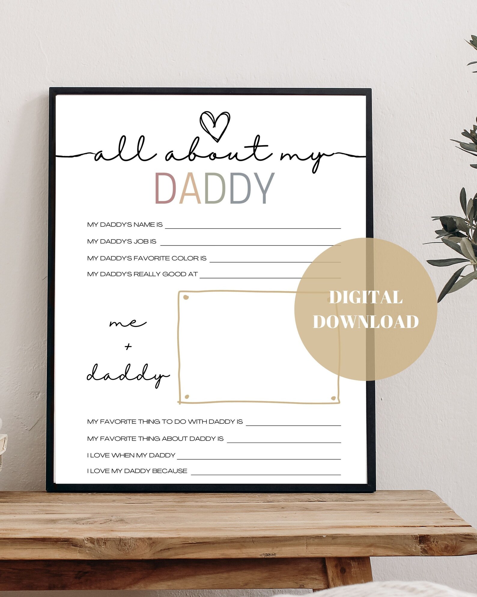 Fathers Day Printable Questionnaire / Fathers Day Gift / All About My ...