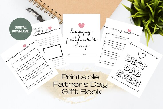 Fathers Day Printable Gift Book / Fathers Day Questionnaire / - Etsy