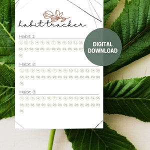Printable Boho Daily Habit Tracker, Initiative Tracker, Digital ...