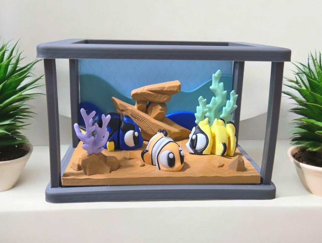 Fish Tank Fidget Toy, Desk Buddy, 3d Printed Figurine, Fish Gifts for ...