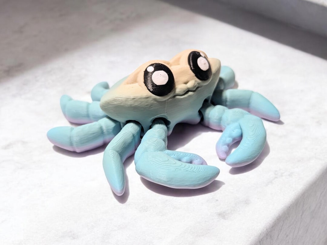 Crab Fidget Toy, Desk Buddy, Mini 3d Animal, White Elephant Gifts for ...