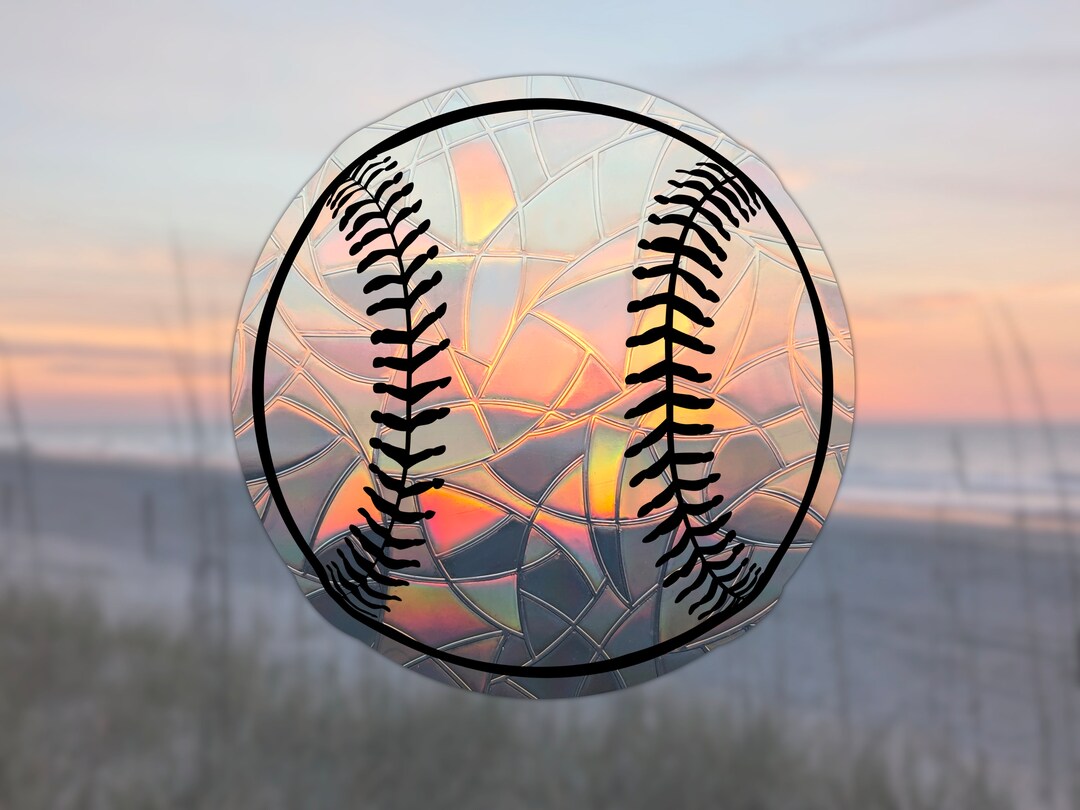 Softball or Baseball Window Decal Suncatcher - Etsy
