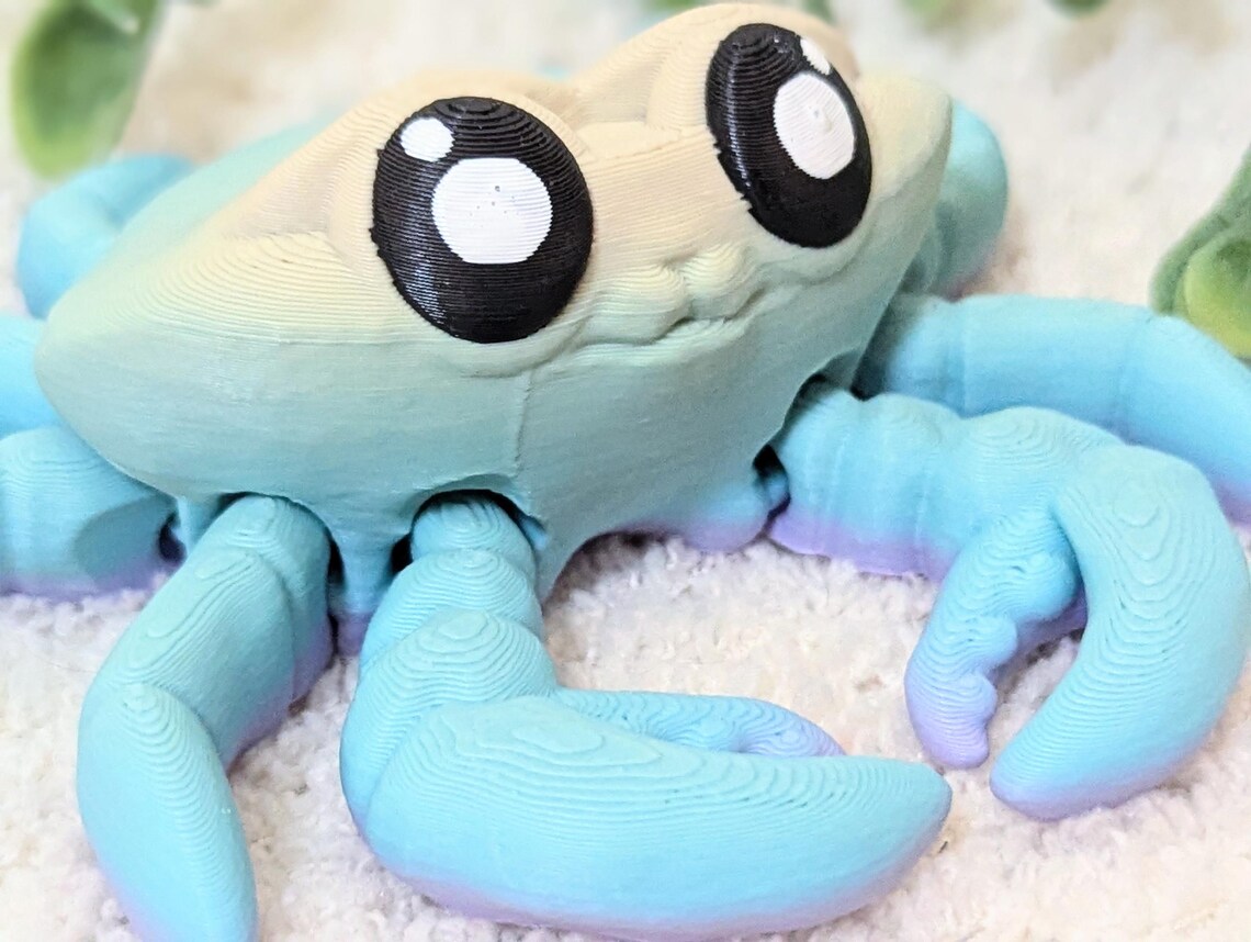 Crab Fidget Toy, Desk Buddy, Mini 3d Animal, White Elephant Gifts for ...