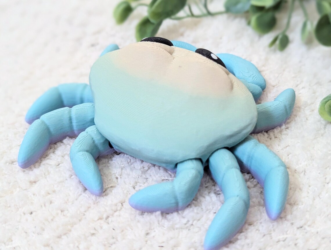 Crab Fidget Toy, Desk Buddy, Mini 3d Animal, White Elephant Gifts for ...