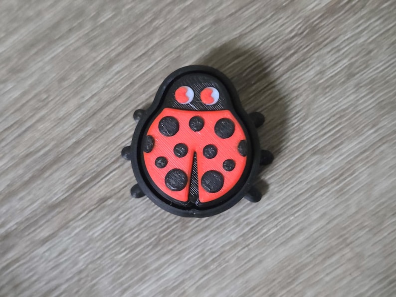 3d Printed Ladybug Clicker Fidget, Stocking Stuffer for Teens, White ...