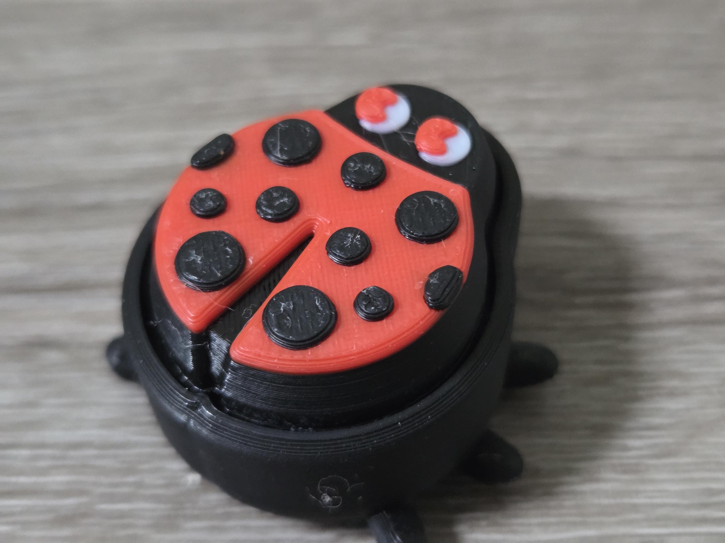 3d Printed Ladybug Clicker Fidget, Stocking Stuffer for Teens, White ...