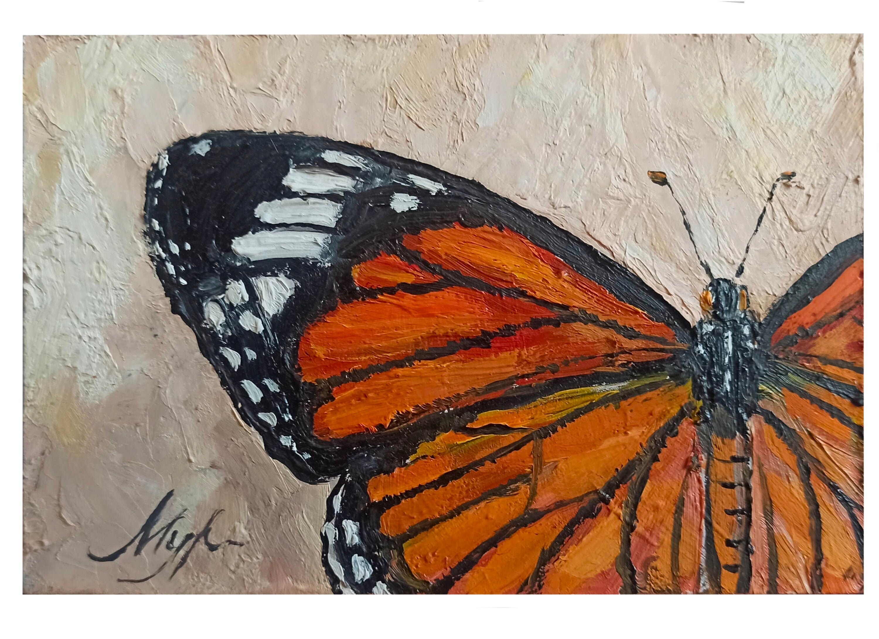 Butterfly Oil Painting Original Wings Art Butterfly Impasto | Etsy