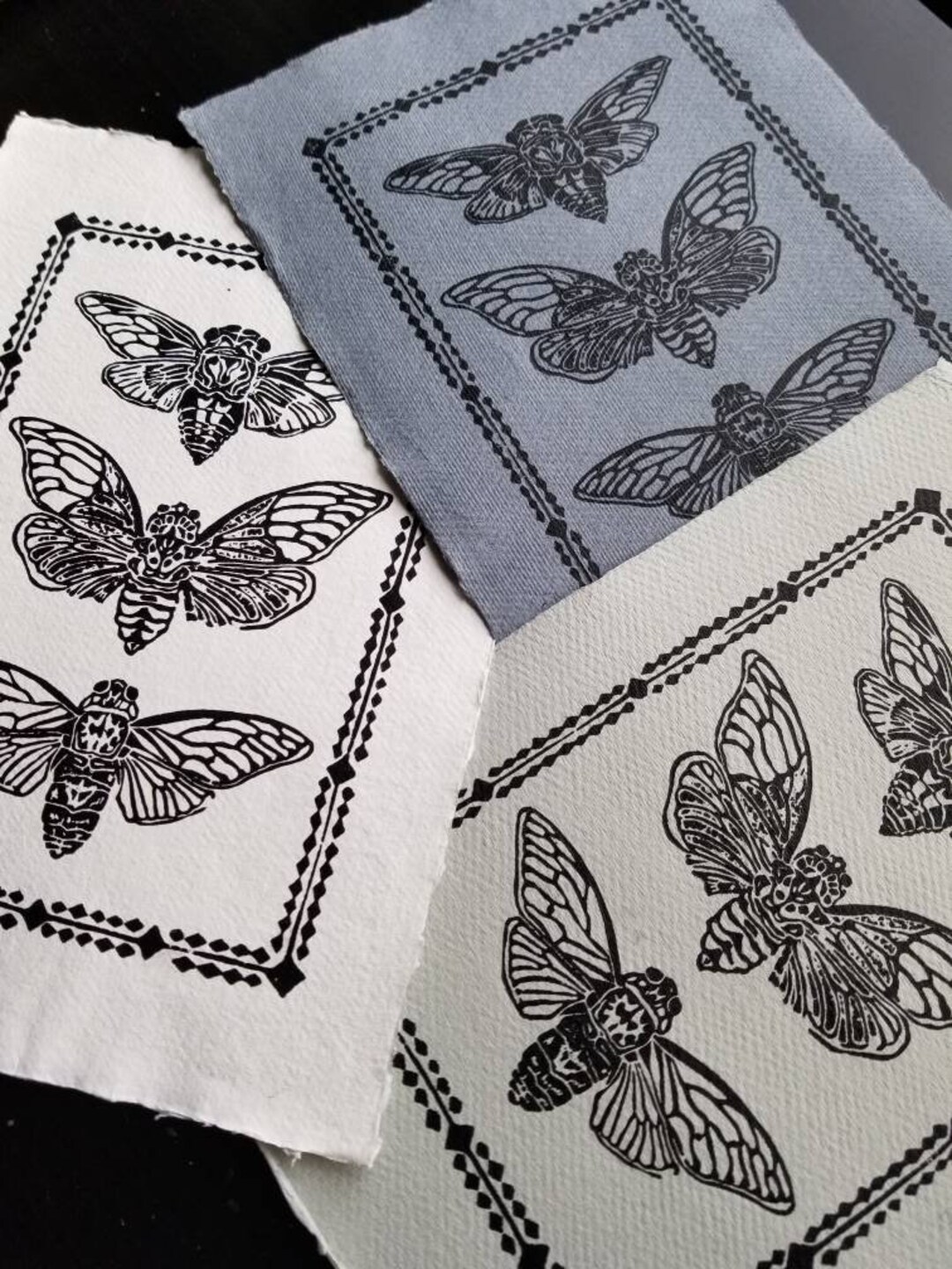 Cicada Print ~ Original Art ~ Linocut Print ~ Hand Carved ~ Entomology ...