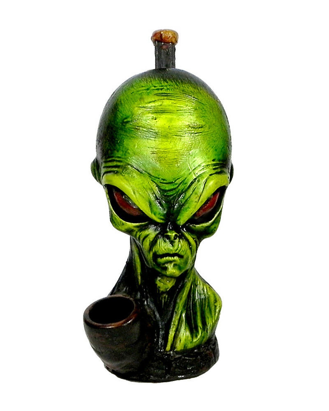 Green Alien Head Handmade Smoking Hand Pipe / Pipe / Smoke / Handcraft ...
