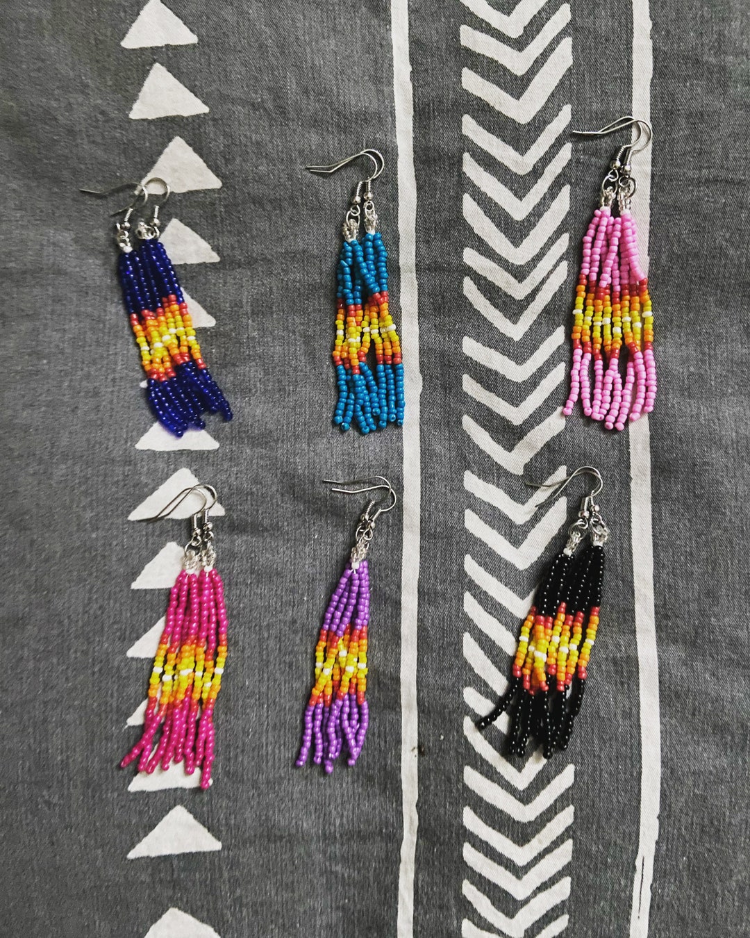 Handmade Native Inspired Beaded Earrings / Indigenous Design - Etsy