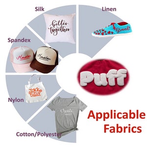 Custom PUFF HTV - Single Cuts Prints Ready to Press - Puff HTV - Iron ...