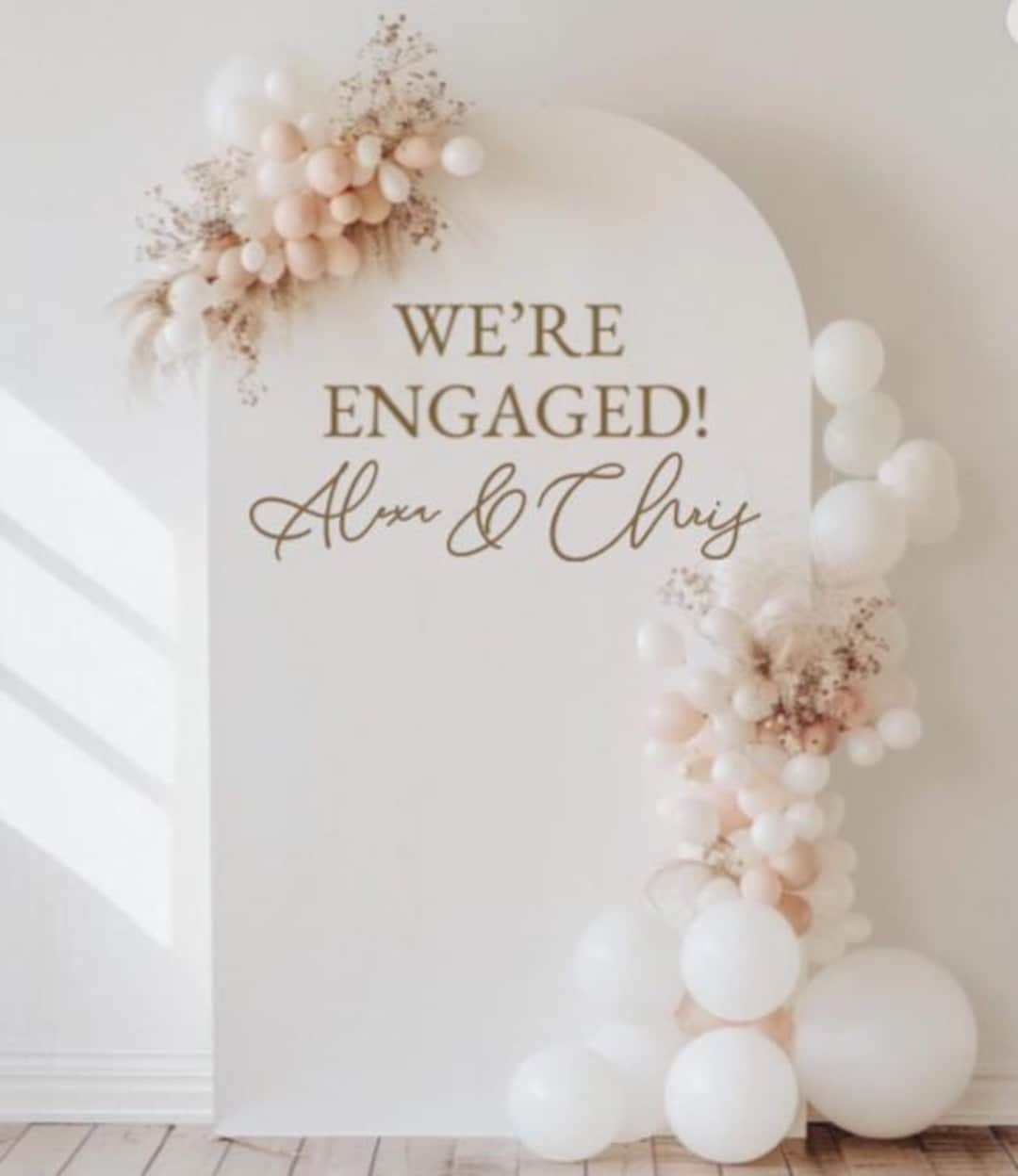 We're Engaged Sign Decal, Custom Bridal Shower Decor, Engagement Party ...