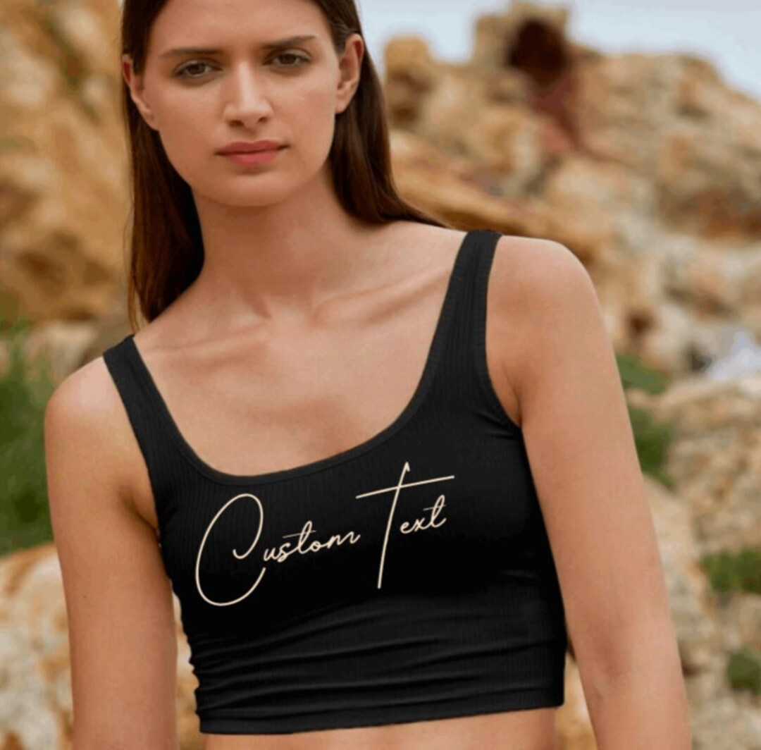 YOUR TEXT HERE Crop Tank Top Belly Shirt Sexy Hot Wife Gift - Etsy