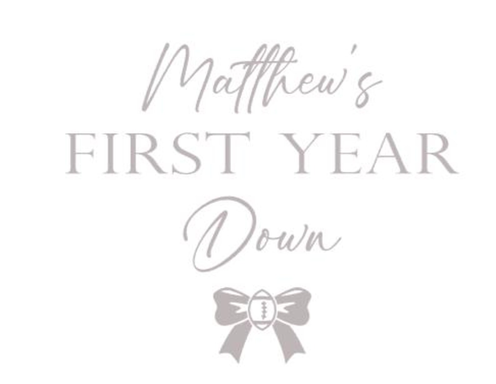 First Year Down Decal HTV for Football Birthday Party Fabric Backdrop ...