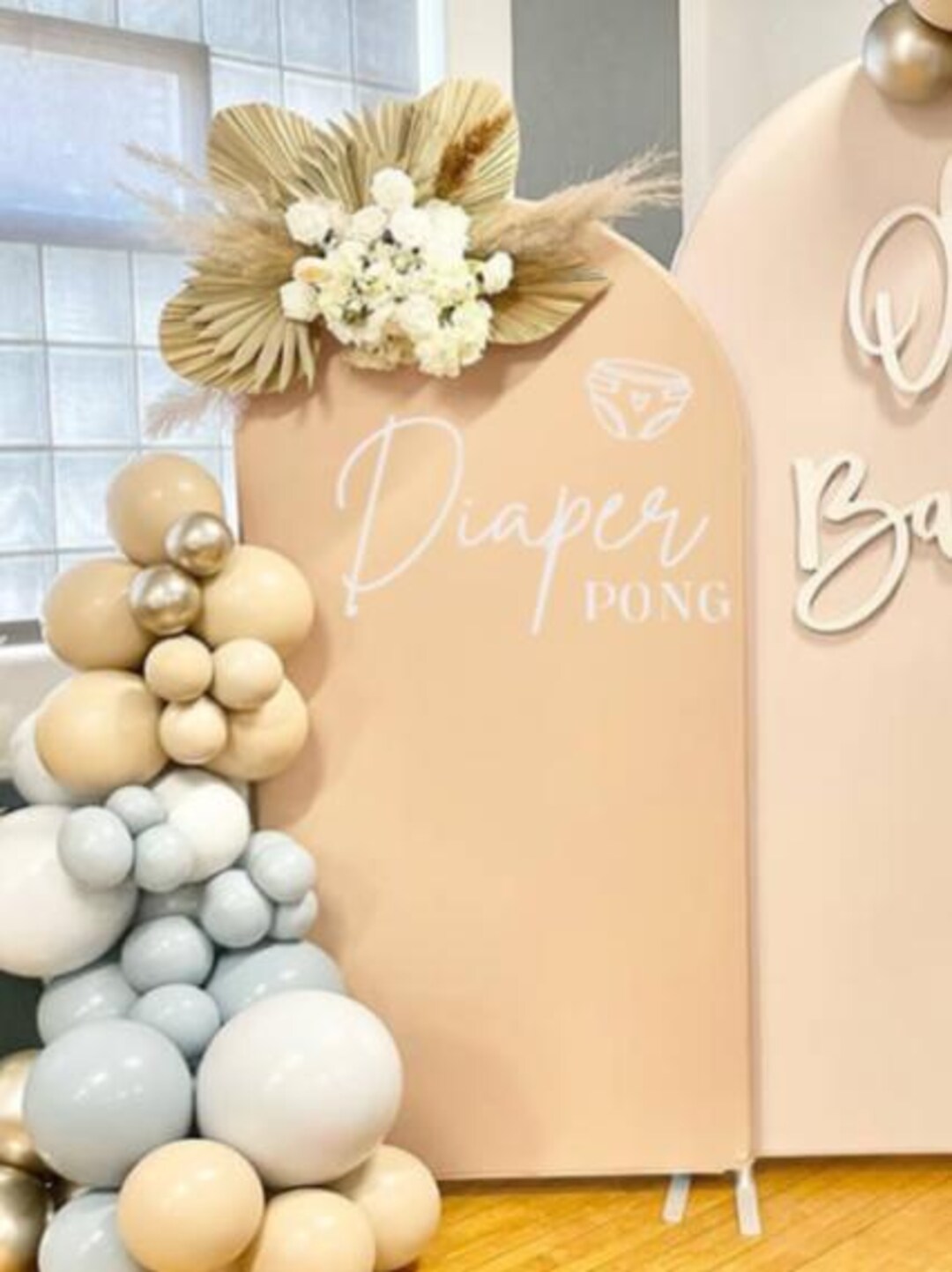 Custom Diaper Pong Decal for Baby Shower Backdrop Arch - Personalized ...