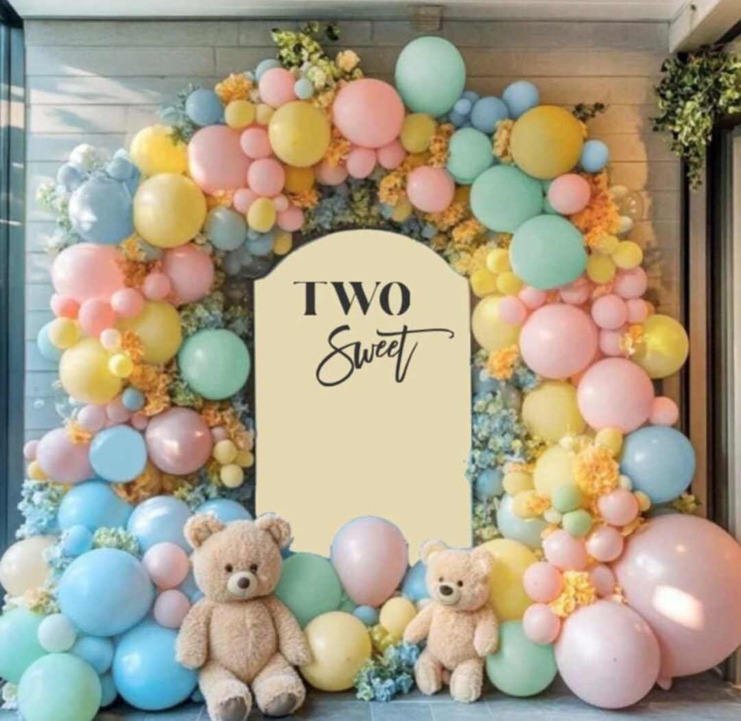 Personalized Birthday Backdrop Decal Banner - Two Years Old Party Decor ...