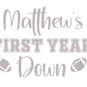 First Year Down Decal HTV for Football Birthday Party Fabric Backdrop ...