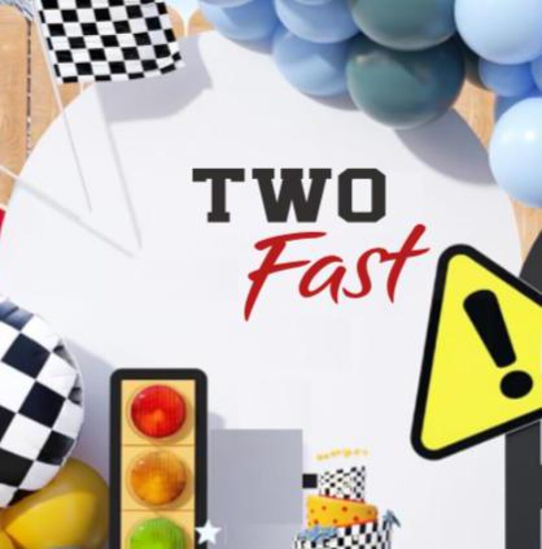 TWO Fast Birthday Party - Custom Decal Name for Birthday Party Backdrop ...