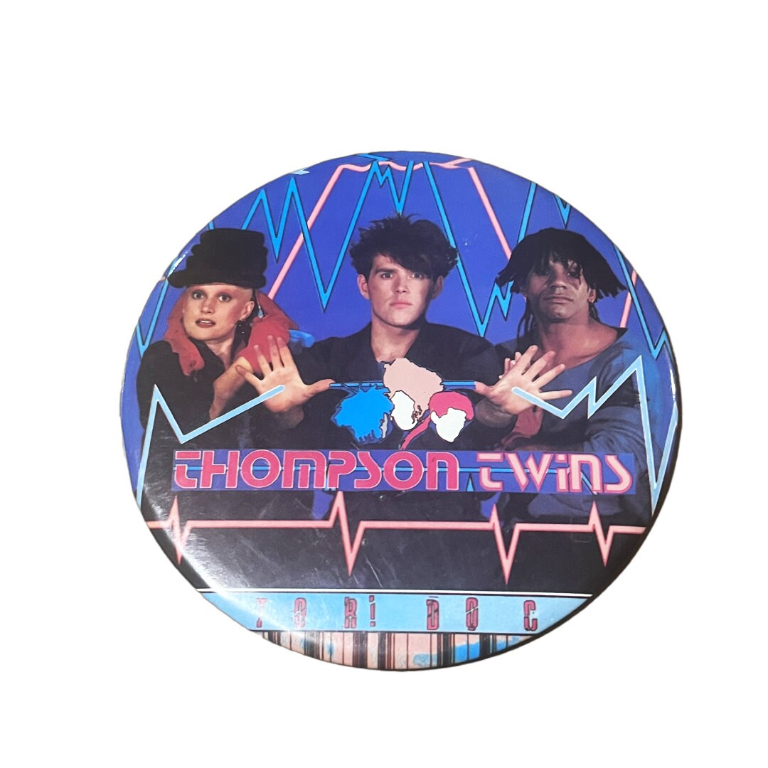 BIG Vintage Pin/ Button Thompson Twins 1980s Pinback Large Oversized ...