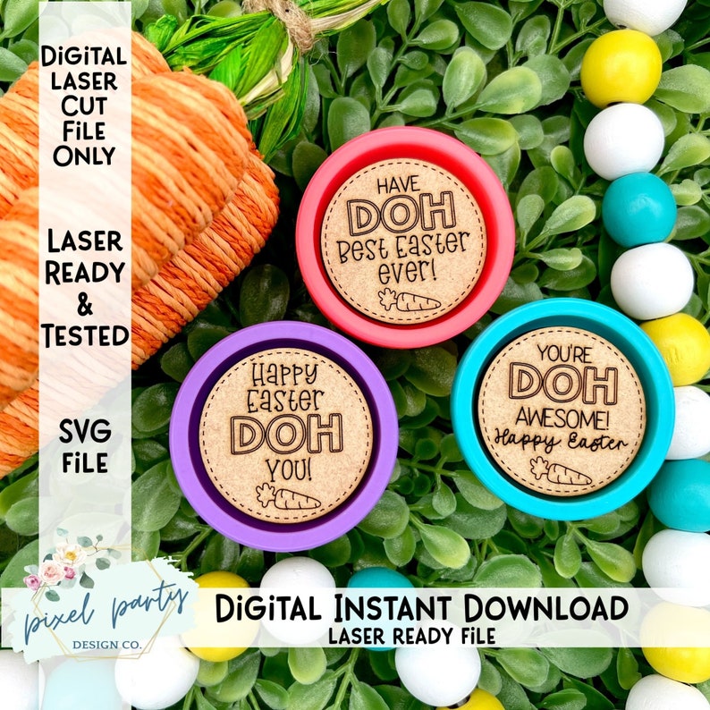 DIGITAL File 3 Designs DOH Files Kids Easter Basket Gift Idea - Svg ...