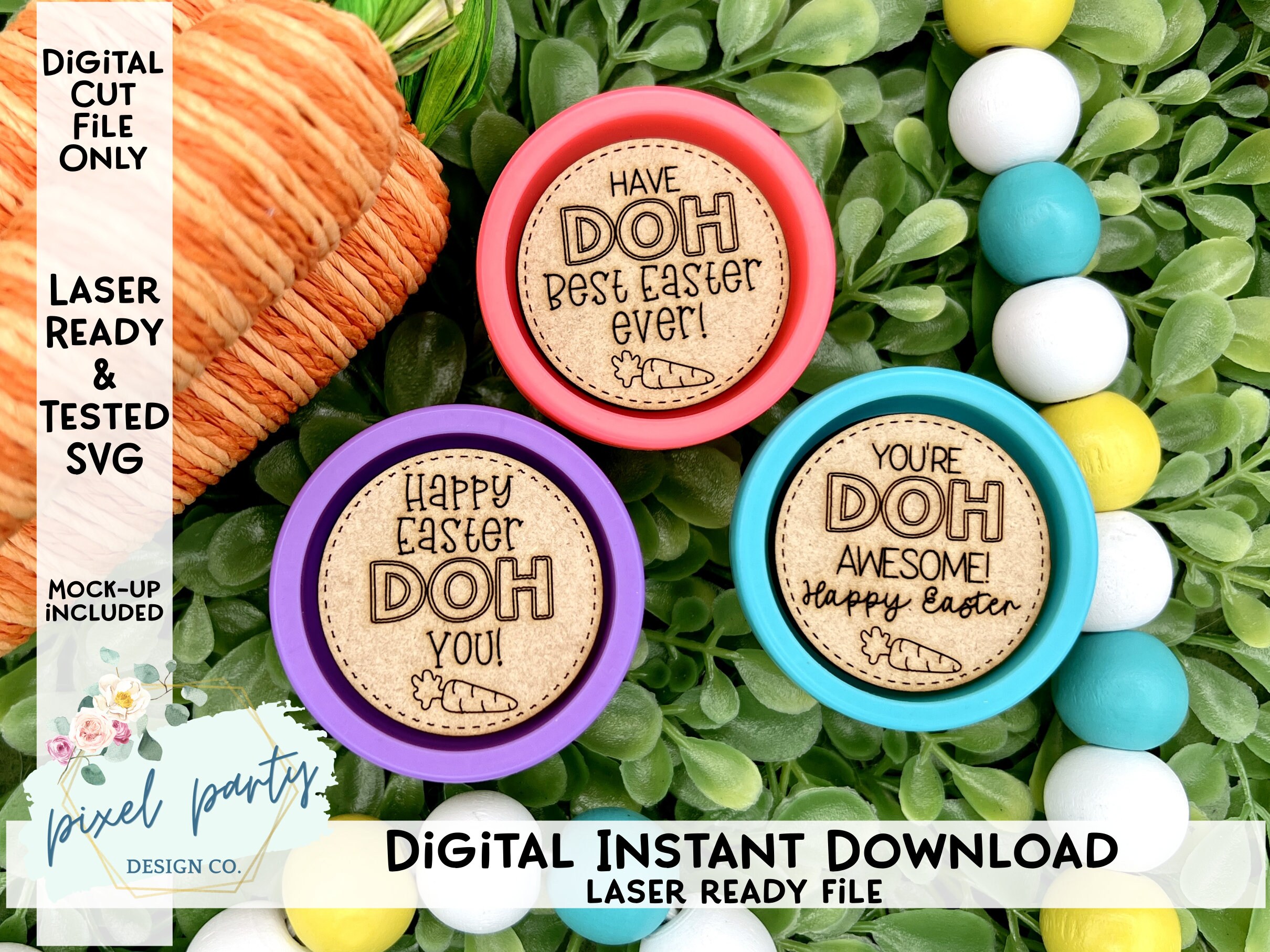 DIGITAL File 3 Designs DOH Files Kids Easter Basket Gift Idea - Etsy