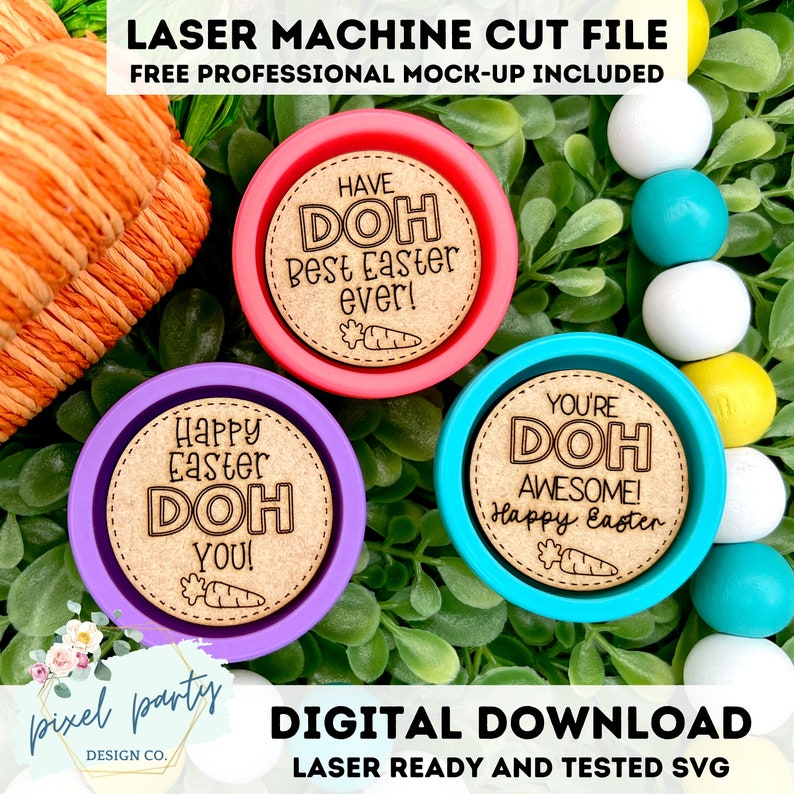 DIGITAL File 3 Designs DOH Files Kids Easter Basket Gift Idea - Svg ...