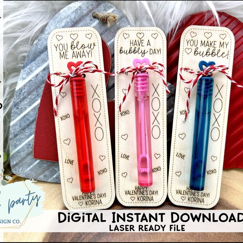 Bubbles Card Valentine's Day SVG File - Etsy