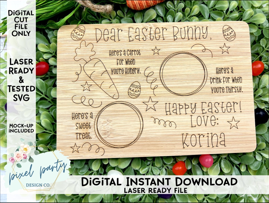 DIGITAL File Easter Bunny Snack Tray - SVG Score File - SVG Digital ...